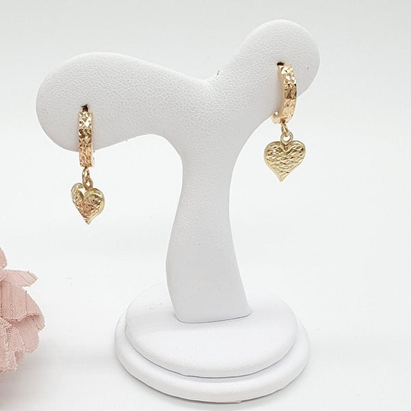 Dangling Heart Diacut Huggies Earrings – ZNZ Jewelry Affordagold