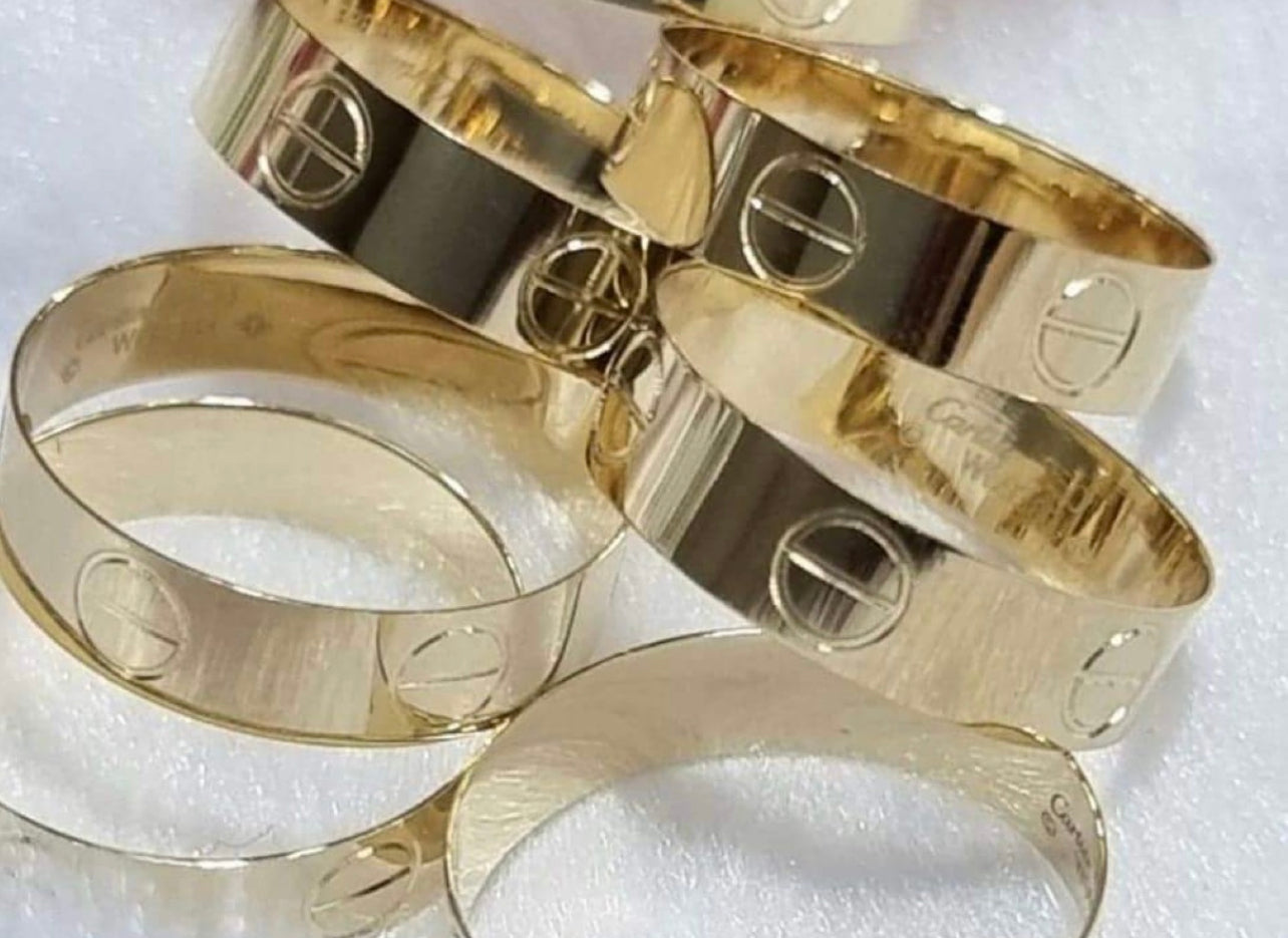 Cartr Flat 18K Gold Wedding Rings – ZNZ Jewelry Affordagold
